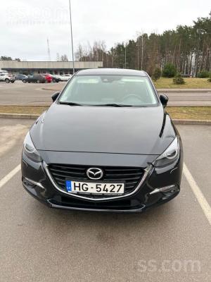 Black Mazda 3 2018 in Riga, with an engine capacity of 2.00 L and mileage of 57 thousand km for 12800 €, photo  on AUTOMOTO.COM.LV