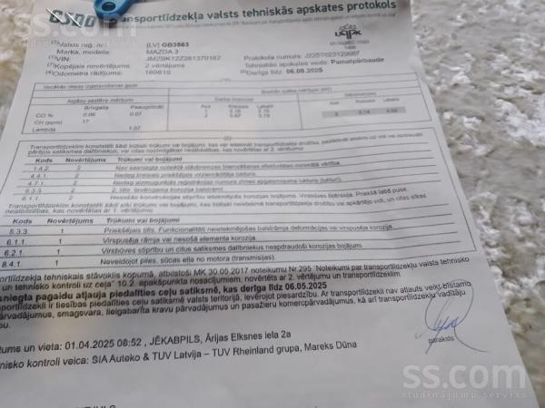 Zils Mazda 3 2006 Aizkraukle, ar dzinēja tilpumu 1.60 L un nobraukumu 170 tūkst. km par 550 €, foto 6 vietnē AUTOMOTO.COM.LV