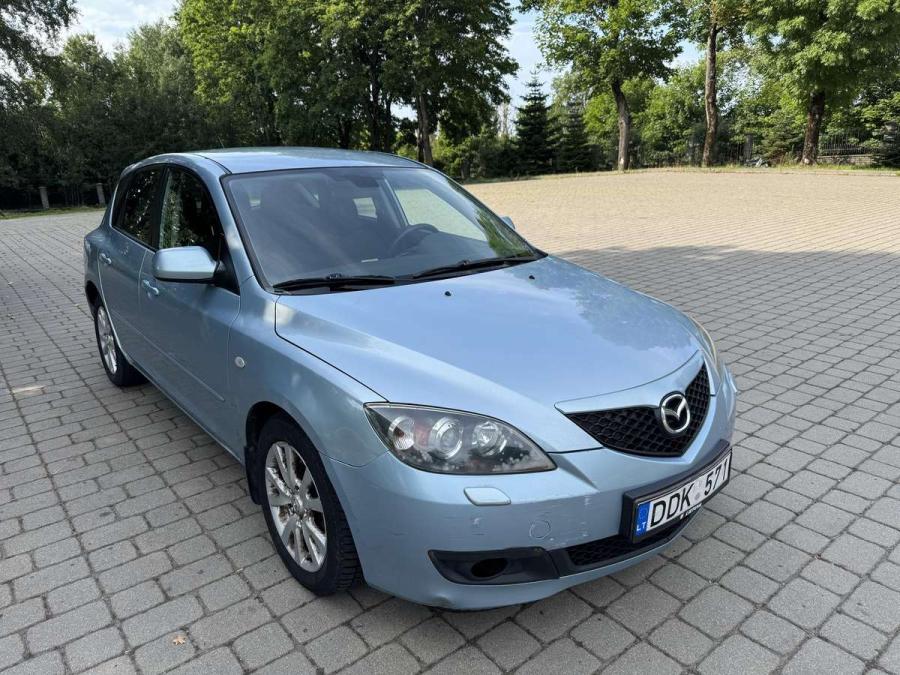 Blue Mazda 3 2007 in Vilnius, with an engine capacity of 1.60 L and mileage of 168 thousand km for 950 €, photo 3 on AUTOMOTO.COM.LV