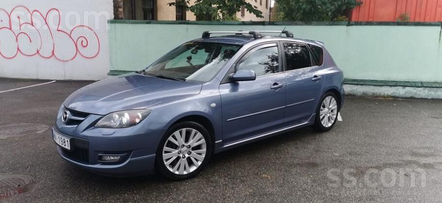 Blue Mazda 3 2007 in Riga, with an engine capacity of 2.30 L and mileage of 178 thousand km for 4800 €, photo 1 on AUTOMOTO.COM.LV