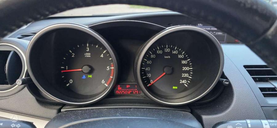 Blue Mazda 3 2010 in Vilnius, with an engine capacity of 1.56 L and mileage of 192 thousand km for 1499 €, photo 14 on AUTOMOTO.COM.LV
