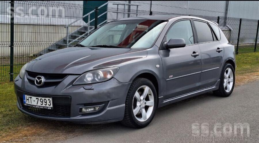 Grey Mazda 3 2007 in Riga, with an engine capacity of 2.00 L and mileage of 190 thousand km for 899 €, photo 1 on AUTOMOTO.COM.LV