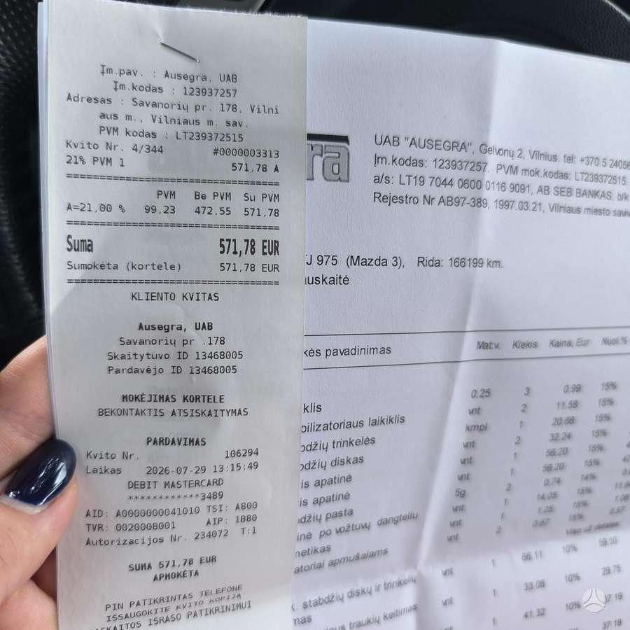 Pelēks Mazda 3 2007 Viļņa, ar dzinēja tilpumu 1.60 L un nobraukumu 168 tūkst. km par 1800 €, foto 24 vietnē AUTOMOTO.COM.LV