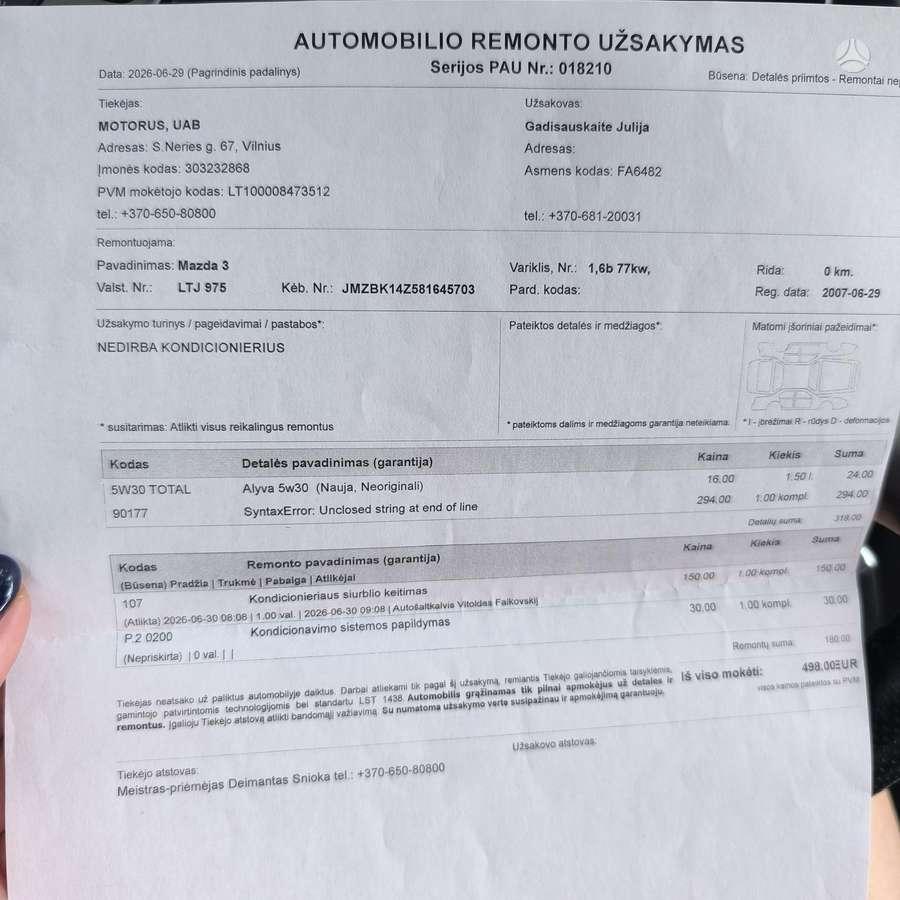 Pelēks Mazda 3 2007 Viļņa, ar dzinēja tilpumu 1.60 L un nobraukumu 168 tūkst. km par 1800 €, foto 25 vietnē AUTOMOTO.COM.LV