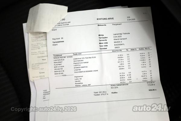 Pelēks Mazda 3 2014 Tallina, ar dzinēja tilpumu 2.20 L un nobraukumu 147 tūkst. km par 3999 €, foto 9 vietnē AUTOMOTO.COM.LV