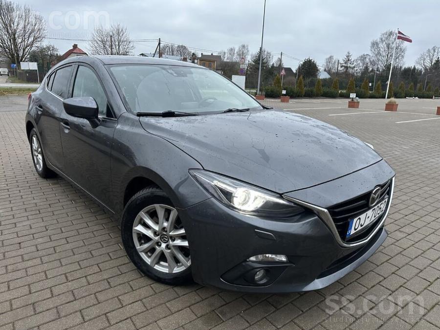 Grey Mazda 3 2015 in Riga, with an engine capacity of 2.20 L and mileage of 189 thousand km for 6950 €, photo 1 on AUTOMOTO.COM.LV