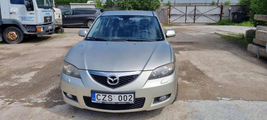 Grey Mazda 3 2007 in Vilnius, with an engine capacity of 1.60 L and mileage of 72 thousand km for 1200 €, photo 1 on AUTOMOTO.COM.LV