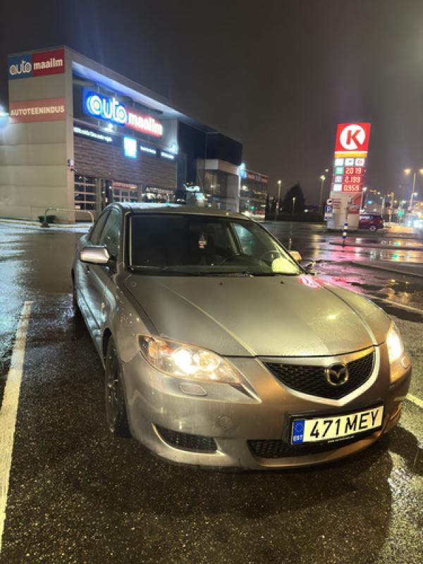 Mazda 3 2007 Tallina vietnē Pelēks Mazda 3 2007 Tallina, ar dzinēja tilpumu 1.60 L un nobraukumu 138 tūkst. km par 1200 €, foto 1 vietnē AUTOMOTO.COM.LV