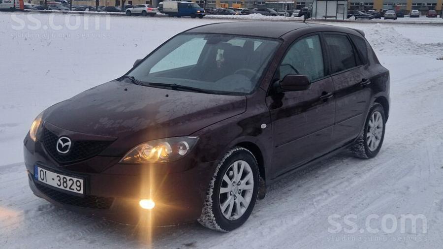 Red Mazda 3 2006 in Riga, with an engine capacity of 1.60 L and mileage of 0 thousand km for 1590 €, photo 1 on AUTOMOTO.COM.LV
