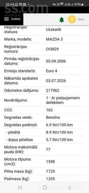 Red Mazda 3 2006 in Riga, with an engine capacity of 1.60 L and mileage of 0 thousand km for 1590 €, photo 23 on AUTOMOTO.COM.LV