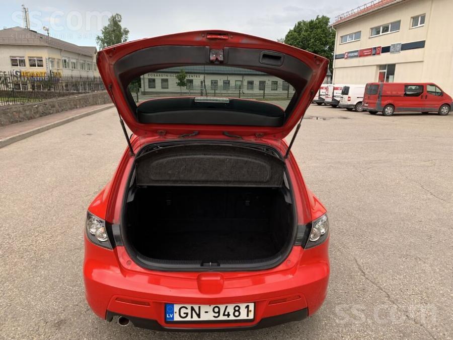 Red Mazda 3 2007 in Rezekne, with an engine capacity of 2.00 L and mileage of 157 thousand km for 1290 €, photo 10 on AUTOMOTO.COM.LV