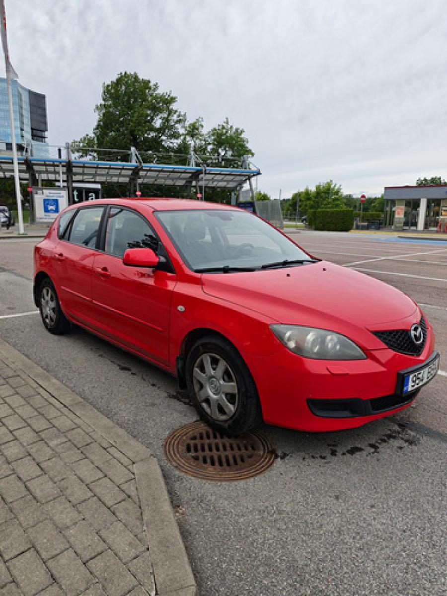 Red Mazda 3 2008 in Tallinn, with an engine capacity of 1.60 L and mileage of 208 thousand km for 1500 €, photo 6 on AUTOMOTO.COM.LV
