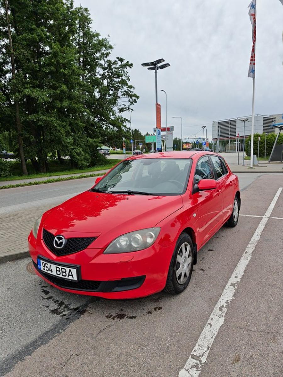 Red Mazda 3 2008 in Tallinn, with an engine capacity of 1.60 L and mileage of 208 thousand km for 1500 €, photo 13 on AUTOMOTO.COM.LV