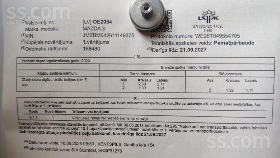 Sarkans Mazda 3 2014 Ventspils, ar dzinēja tilpumu 2.20 L un nobraukumu 169 tūkst. km par 4700 €, foto 22 vietnē AUTOMOTO.COM.LV
