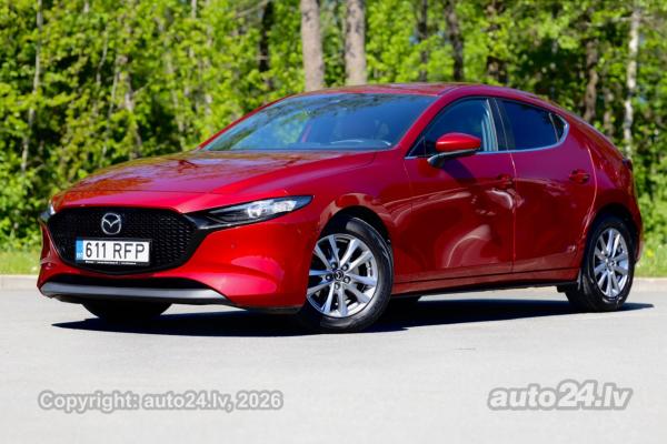Red Mazda 3 2021 in Tallinn, with an engine capacity of 2.00 L and mileage of 77 thousand km for 19500 €, photo 1 on AUTOMOTO.COM.LV
