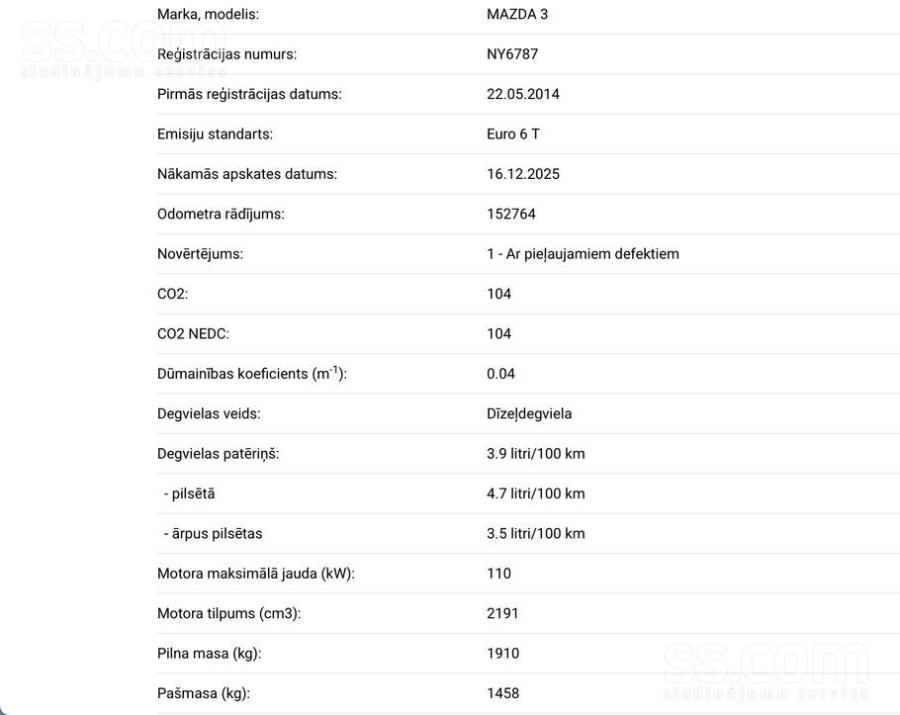 Sarkans Mazda 3 2014 Rīga, ar dzinēja tilpumu 2.20 L un nobraukumu 0 tūkst. km par 1300 €, foto 26 vietnē AUTOMOTO.COM.LV