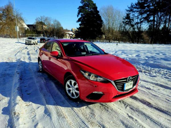 Red Mazda 3 2015 in Vilnius, with an engine capacity of 2.00 L and mileage of 97 thousand km for 7800 €, photo 1 on AUTOMOTO.COM.LV