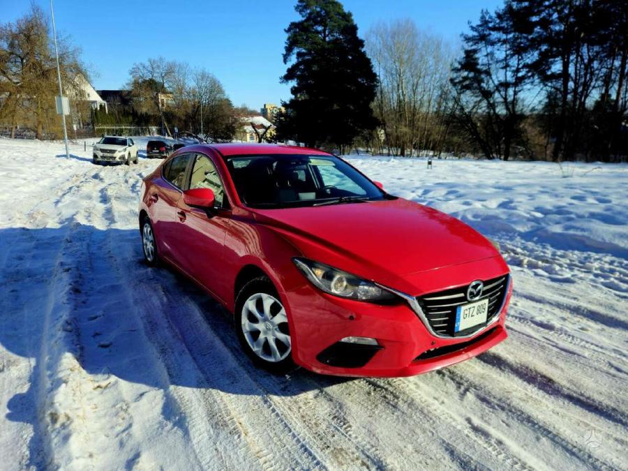 Red Mazda 3 2015 in Vilnius, with an engine capacity of 2.00 L and mileage of 97 thousand km for 7800 €, photo 1 on AUTOMOTO.COM.LV
