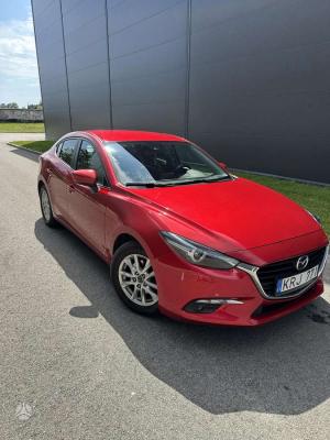Sarkans Mazda 3 2018 Kauņa, ar dzinēja tilpumu 2.00 L un nobraukumu 100 tūkst. km par 12900 €, foto  vietnē AUTOMOTO.COM.LV
