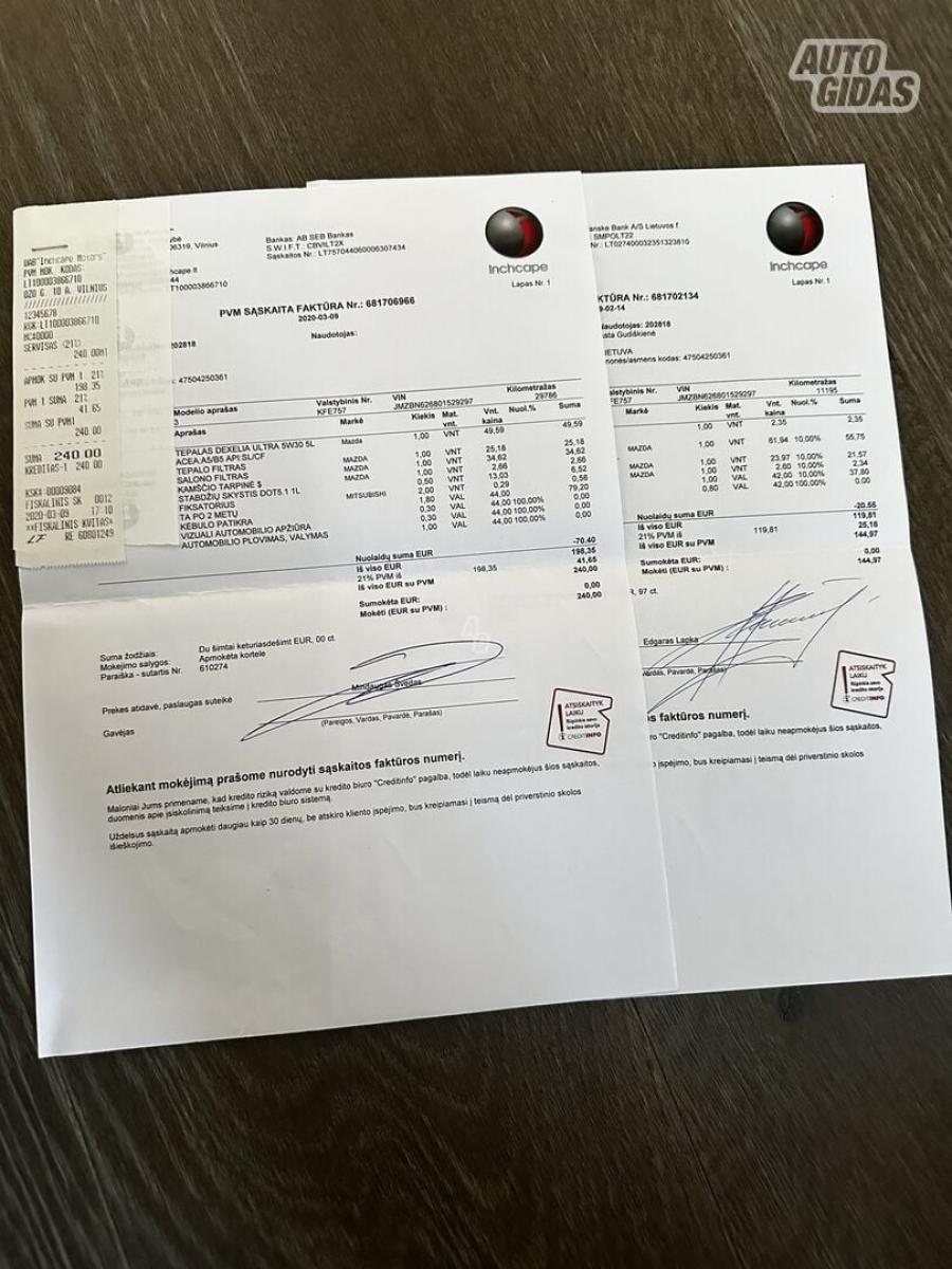 Mazda 3 2018 in Vilnius, with an engine capacity of 2.00 L and mileage of 75 thousand km for 14950 €, photo 15 on AUTOMOTO.COM.LV