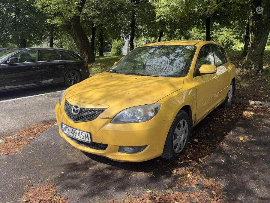 Dzeltens Mazda 3 2004 Viļņa, ar dzinēja tilpumu 1.60 L un nobraukumu 156 tūkst. km par 350 €, foto 1 vietnē AUTOMOTO.COM.LV