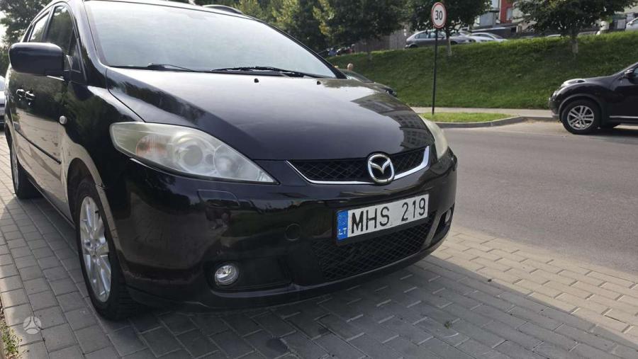 Melns Mazda 5 2008 Viļņa, ar dzinēja tilpumu 2.00 L un nobraukumu 249 tūkst. km par 1500 €, foto 4 vietnē AUTOMOTO.COM.LV