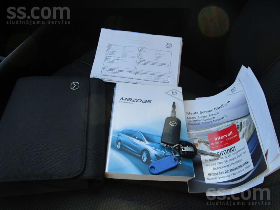 Black Mazda 5 2013 in Daugavpils, with an engine capacity of 1.60 L and mileage of 190 thousand km for 3990 €, photo 26 on AUTOMOTO.COM.LV