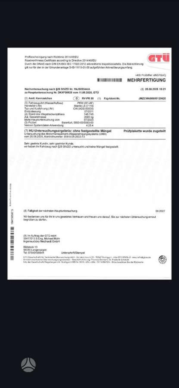 Коричневый Мазда 5 2011 в Мариямполе, объемом двигателя 1.80 л и пробегом 149 тыс. км за 3250 €, фото 7 на AUTOMOTO.COM.LV