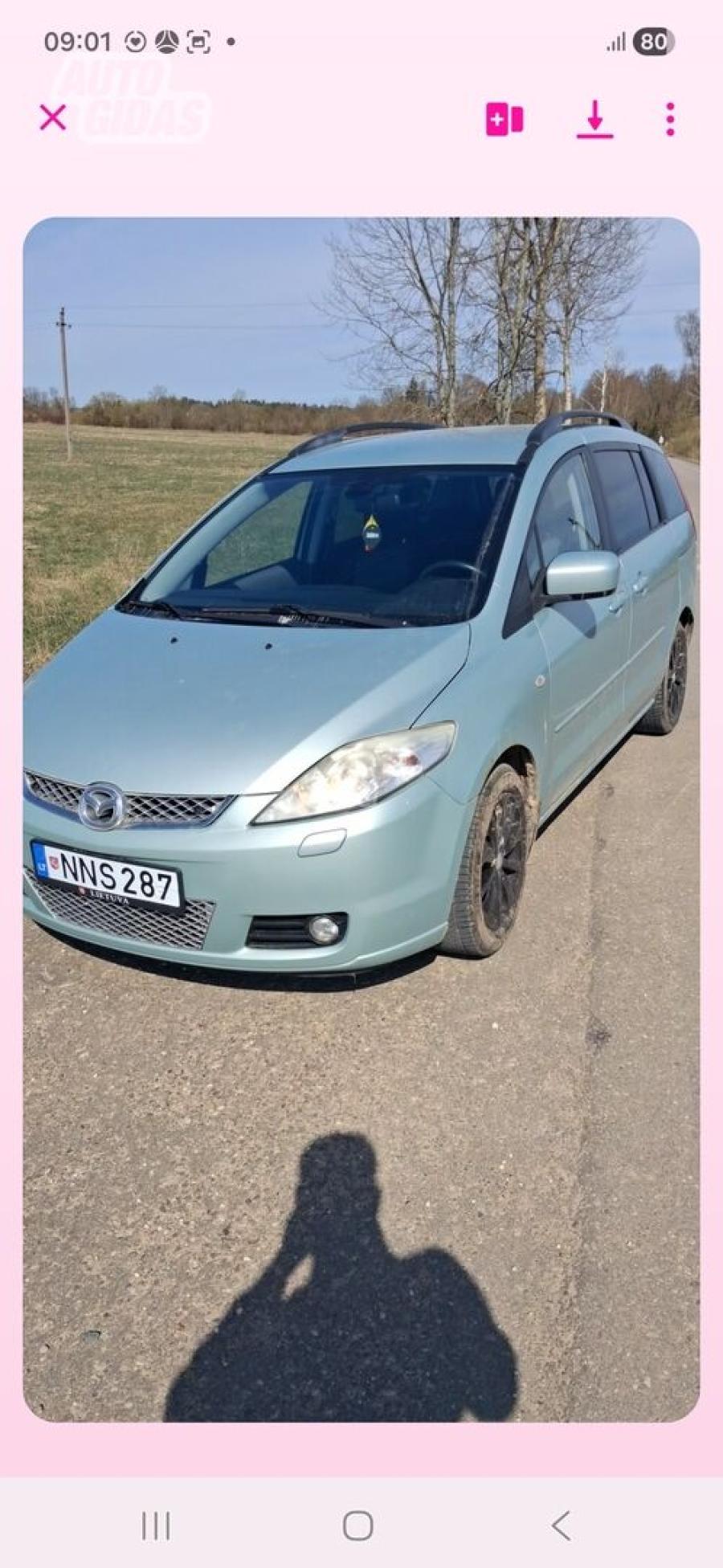 Zaļš Mazda 5 2008 Kauņa, ar dzinēja tilpumu 2.00 L un nobraukumu 265 tūkst. km par 1700 €, foto 16 vietnē AUTOMOTO.COM.LV