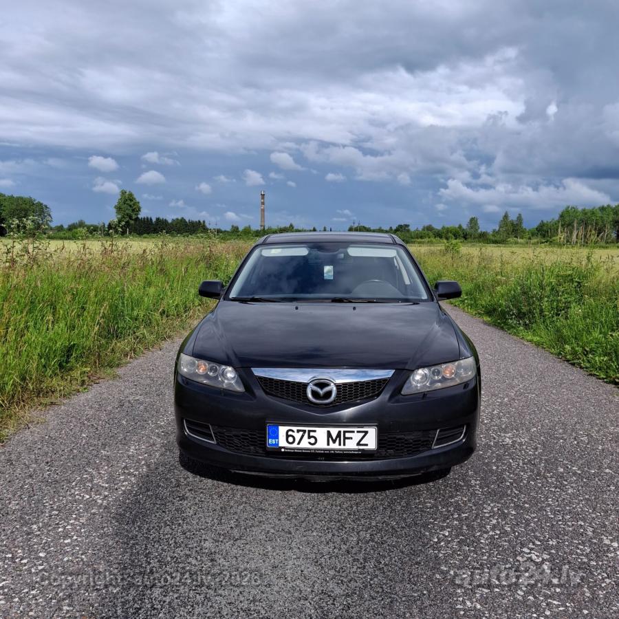 Black Mazda 6 2007 in Tallinn, with an engine capacity of 2.00 L and mileage of 202 thousand km for 1400 €, photo 1 on AUTOMOTO.COM.LV