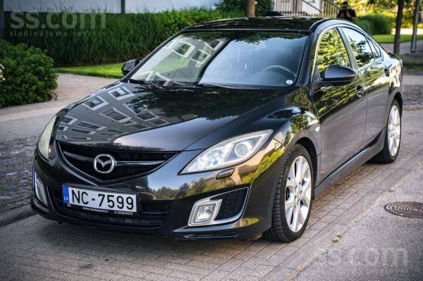 Black Mazda 6 2008 in Riga, with an engine capacity of 2.50 L and mileage of 279 thousand km for 990 €, photo 1 on AUTOMOTO.COM.LV