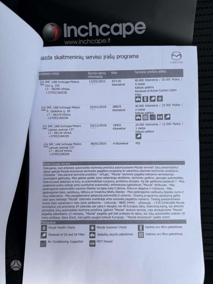 Black Mazda 6 2016 in Vilnius, with an engine capacity of 2.00 L and mileage of 178 thousand km for 11000 €, photo 30 on AUTOMOTO.COM.LV