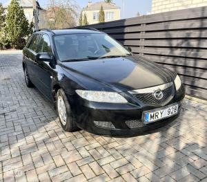 Melns Mazda 6 2003 Kauņa, ar dzinēja tilpumu 1.80 L un nobraukumu 228 tūkst. km par 1350 €, foto  vietnē AUTOMOTO.COM.LV
