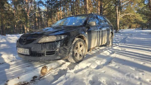 Black Mazda 6 2007 in Daugavpils, with an engine capacity of 2.30 L and mileage of 246 thousand km for 2200 €, photo 1 on AUTOMOTO.COM.LV