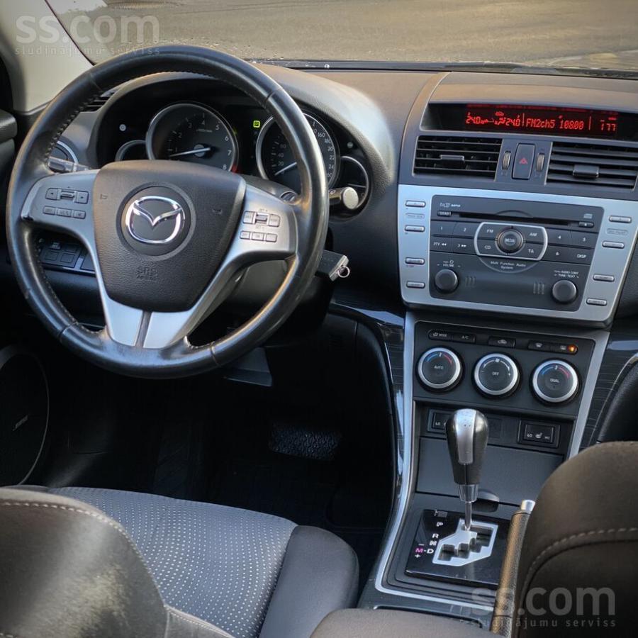 Black Mazda 6 2008 in Jelgava, with an engine capacity of 2.00 L and mileage of 257 thousand km for 500 €, photo 12 on AUTOMOTO.COM.LV