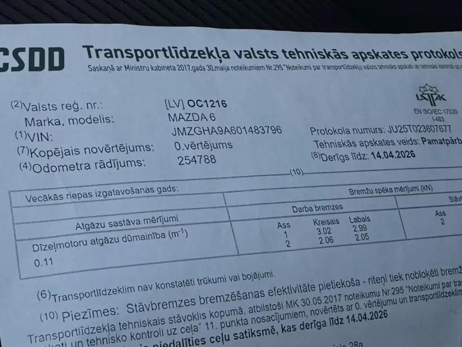 Melns Mazda 6 2012 Jūrmala, ar dzinēja tilpumu 2.20 L un nobraukumu 255 tūkst. km par 2600 €, foto 29 vietnē AUTOMOTO.COM.LV
