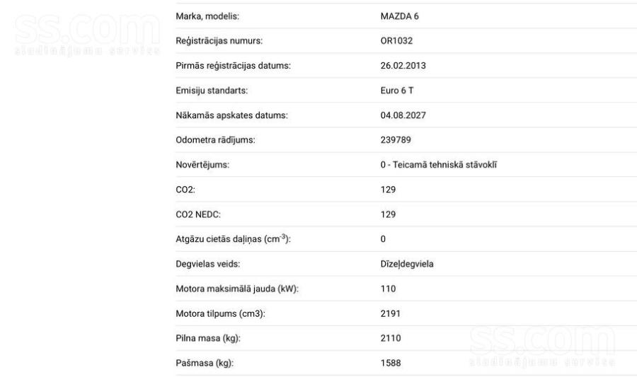 Черный Мазда 6 2013 в Рига, объемом двигателя 2.20 л и пробегом 0 тыс. км за 5990 €, фото 28 на AUTOMOTO.COM.LV