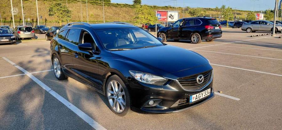 Black Mazda 6 2014 in Vilnius, with an engine capacity of 2.18 L and mileage of 168 thousand km for 6700 €, photo 3 on AUTOMOTO.COM.LV