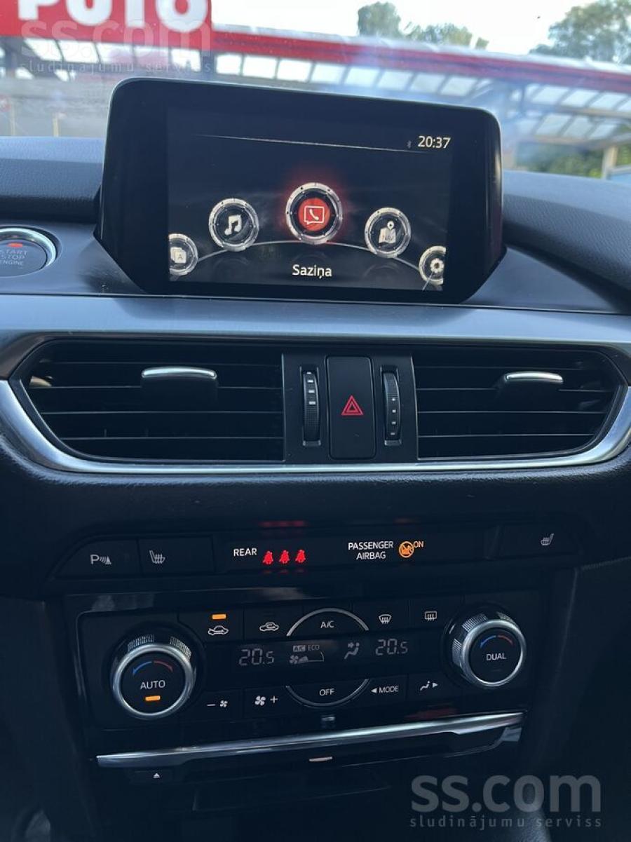 Black Mazda 6 2015 in Riga, with an engine capacity of 2.20 L and mileage of 167 thousand km for 7250 €, photo 11 on AUTOMOTO.COM.LV