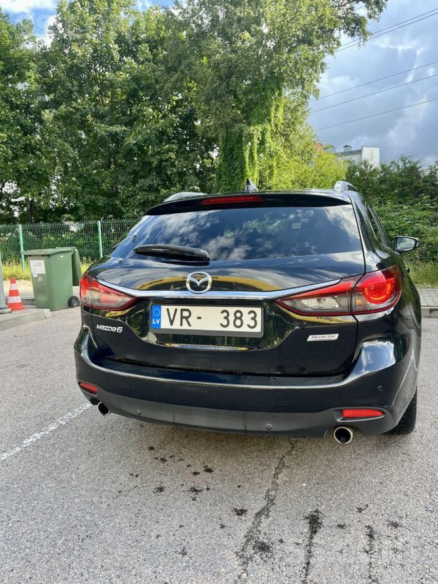 Black Mazda 6 2015 in Riga, with an engine capacity of 2.20 L and mileage of 168 thousand km for 5600 €, photo 6 on AUTOMOTO.COM.LV