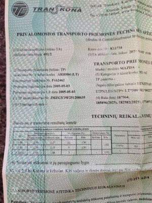 Синий Мазда 6 2005 в Клайпеда, объемом двигателя 2.00 л и пробегом 187 тыс. км за 1000 €, фото 15 на AUTOMOTO.COM.LV