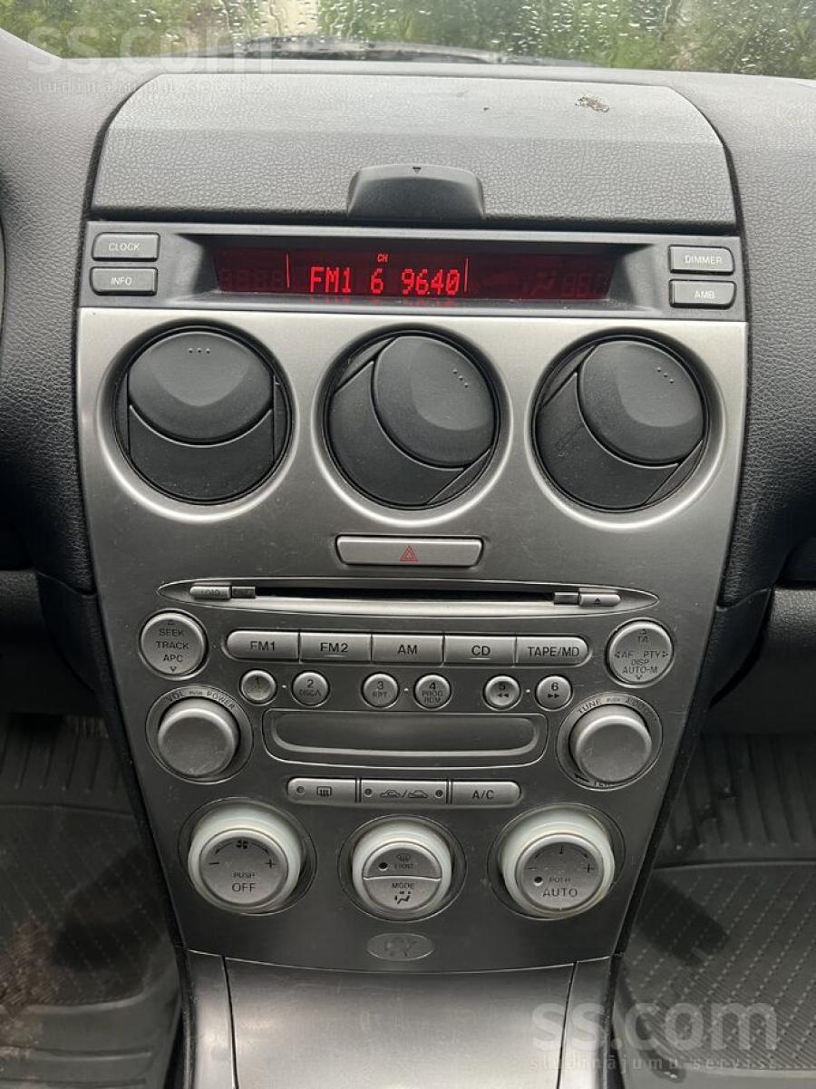 Pelēks Mazda 6 2002 Rīga, ar dzinēja tilpumu 2.30 L un nobraukumu 166 tūkst. km par 1550 €, foto 12 vietnē AUTOMOTO.COM.LV
