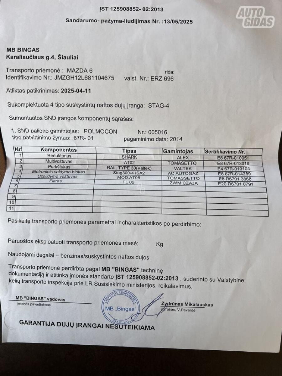 Серый Мазда 6 2008 в Шяуляй, объемом двигателя 2.50 л и пробегом 0 тыс. км за 2199 €, фото 30 на AUTOMOTO.COM.LV