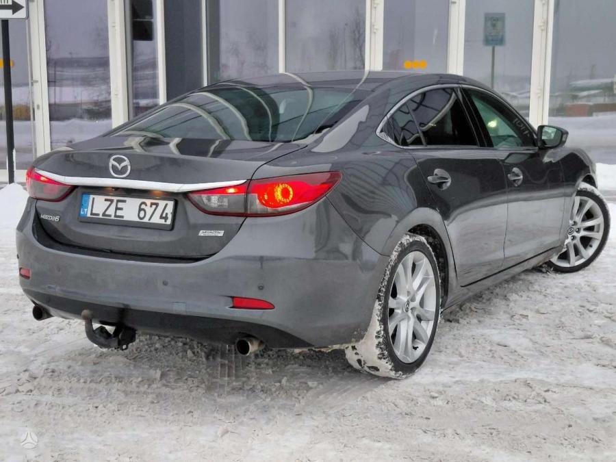 Pelēks Mazda 6 2014 Viļņa, ar dzinēja tilpumu 2.19 L un nobraukumu 274 tūkst. km par 5700 €, foto 6 vietnē AUTOMOTO.COM.LV