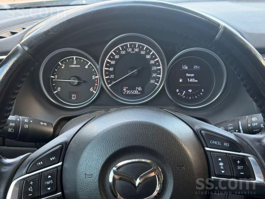 Grey Mazda 6 2015 in Riga, with an engine capacity of 2.20 L and mileage of 236 thousand km for 7200 €, photo 15 on AUTOMOTO.COM.LV