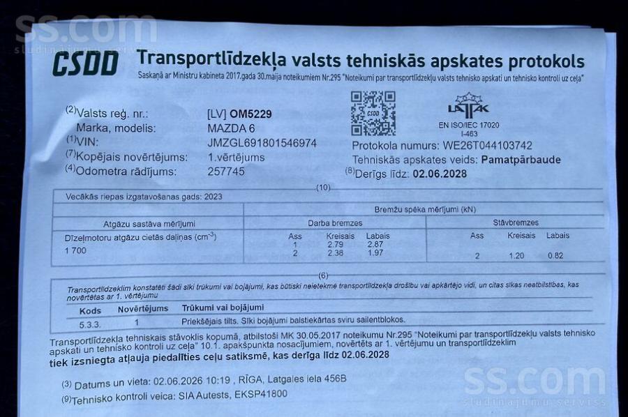 Pelēks Mazda 6 2018 Rīga, ar dzinēja tilpumu 2.20 L un nobraukumu 0 tūkst. km par 9990 €, foto 23 vietnē AUTOMOTO.COM.LV