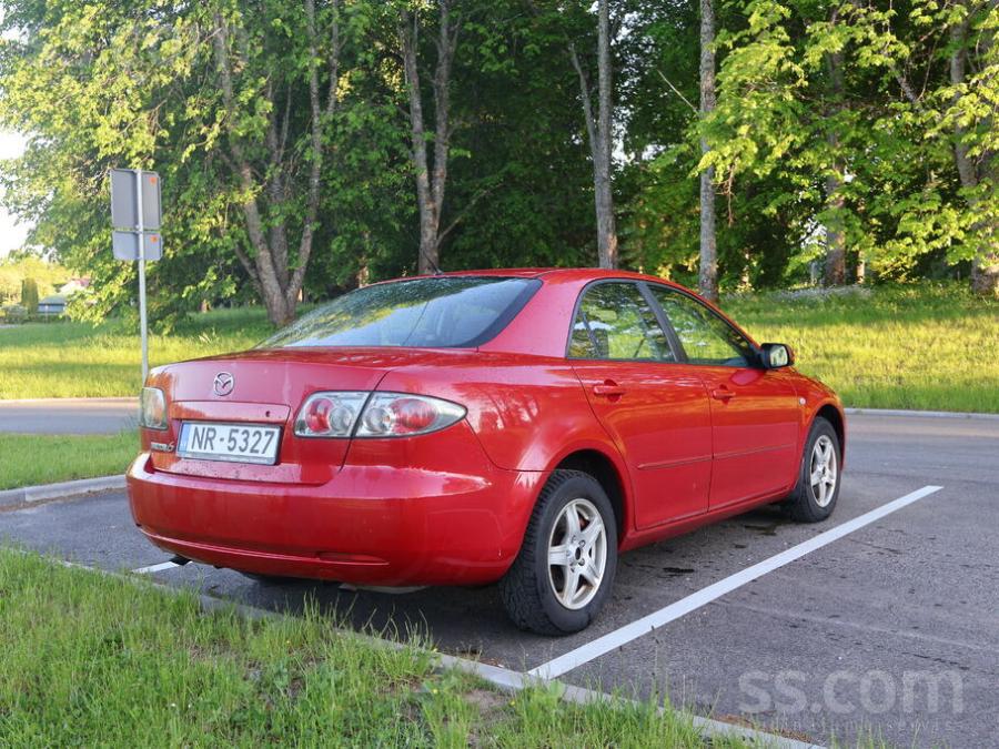 Sarkans Mazda 6 2006 Alūksne, ar dzinēja tilpumu 2.00 L un nobraukumu 212 tūkst. km par 1550 €, foto 5 vietnē AUTOMOTO.COM.LV