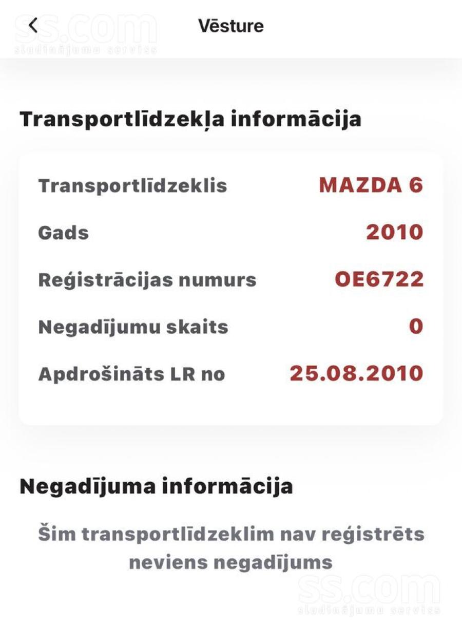 Mazda 6 2010 Rīga, ar dzinēja tilpumu 2.00 L un nobraukumu 134 tūkst. km par 4990 €, foto 30 vietnē AUTOMOTO.COM.LV