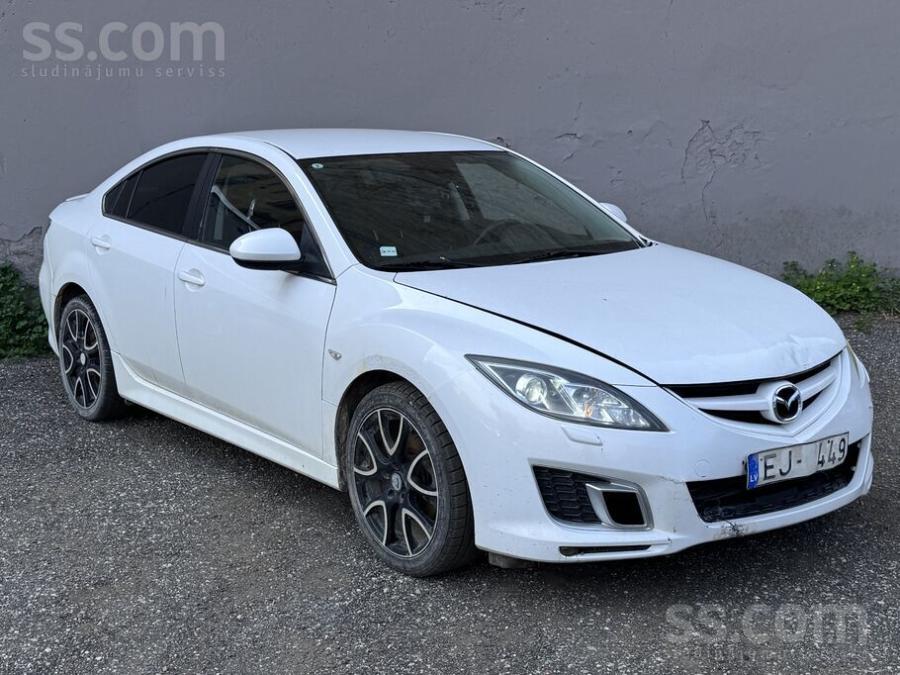 White Mazda 6 2008 in Riga, with an engine capacity of 2.50 L and mileage of 370 thousand km for 990 €, photo 1 on AUTOMOTO.COM.LV