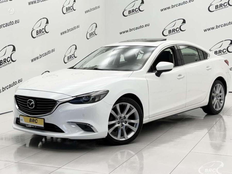 White Mazda 6 2017 in Vilnius, with an engine capacity of 2.49 L and mileage of 126 thousand km for 8900 €, photo 1 on AUTOMOTO.COM.LV